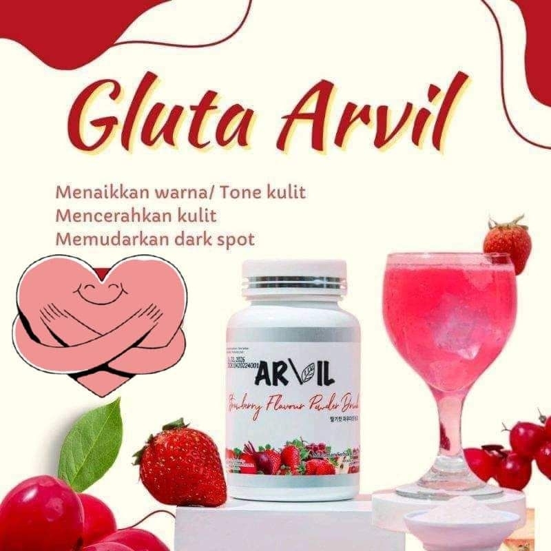 ARVIL GLUTA DRINK POWER STRAWBERRY BPOM ORIGINAL | Shopee Malaysia