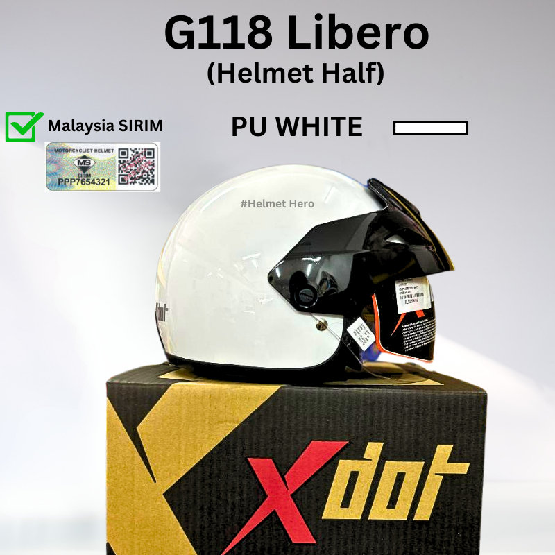 X-DOT HELMET G118 LIBERO HALF HELMET HALF STENG 1/2 Half Topi Keledar ...