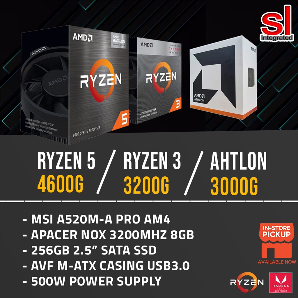 AMD PC Package For Gaming or Office Use with (Ryzen 4600G / 3200G ...