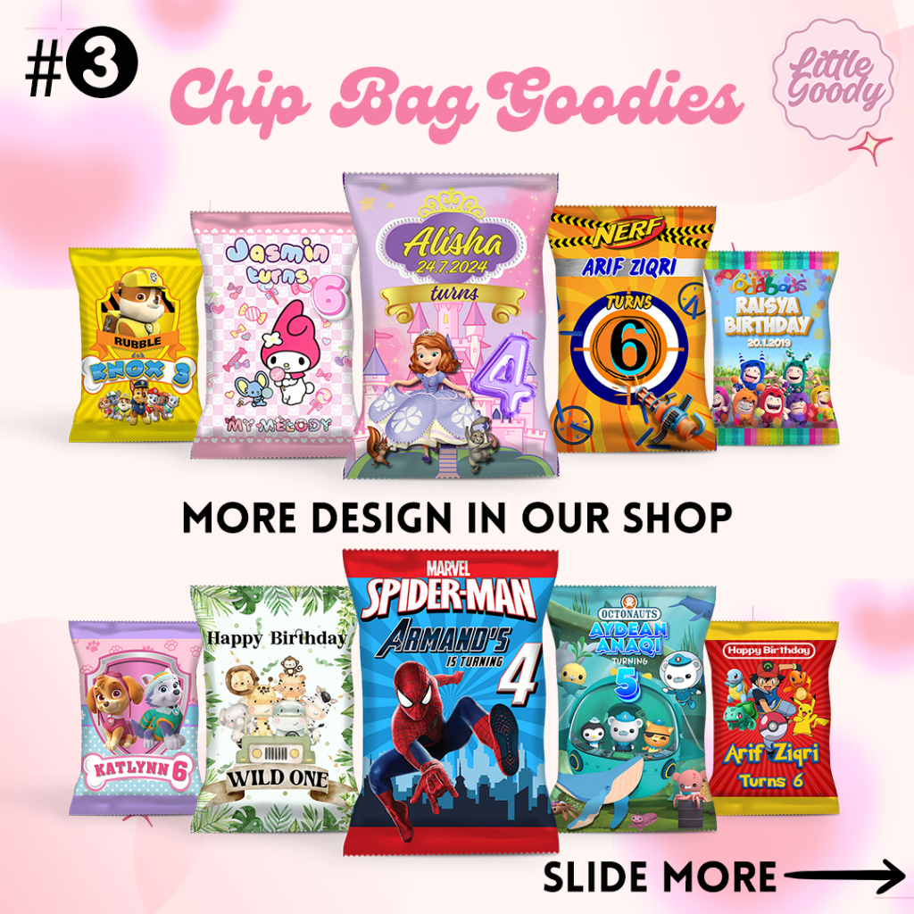 Custom/Ready Made Chip Bag | Party gift bag goodies | Birthday ...