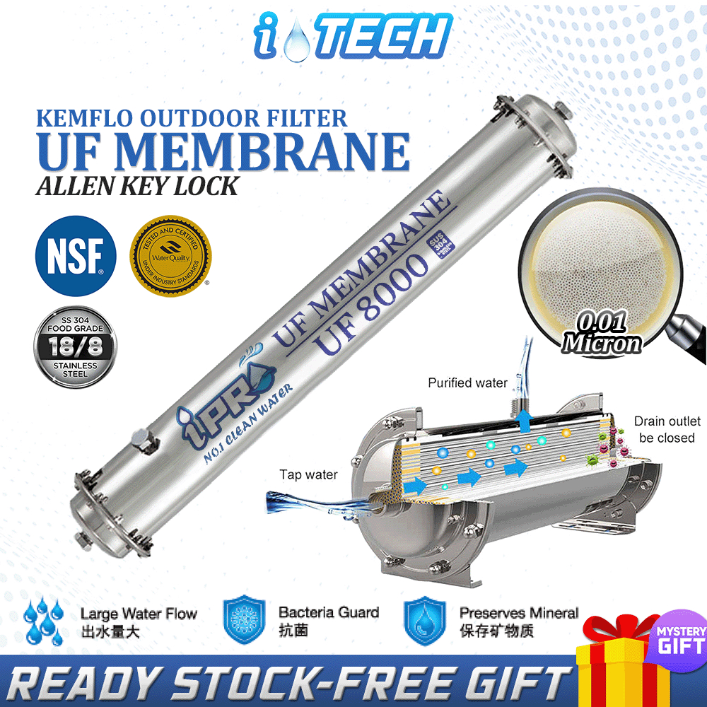 𝐈𝐏𝐑𝐎 Stainless Steel UF8000L Ultrafiltration Membrane UF 0.01 Micron ...