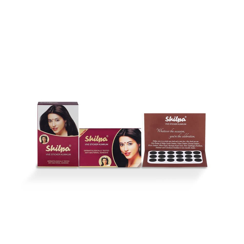Shilpa Vive Round Sticker Kumkum Red | Deep Red | Black Size 2 - 8 ...