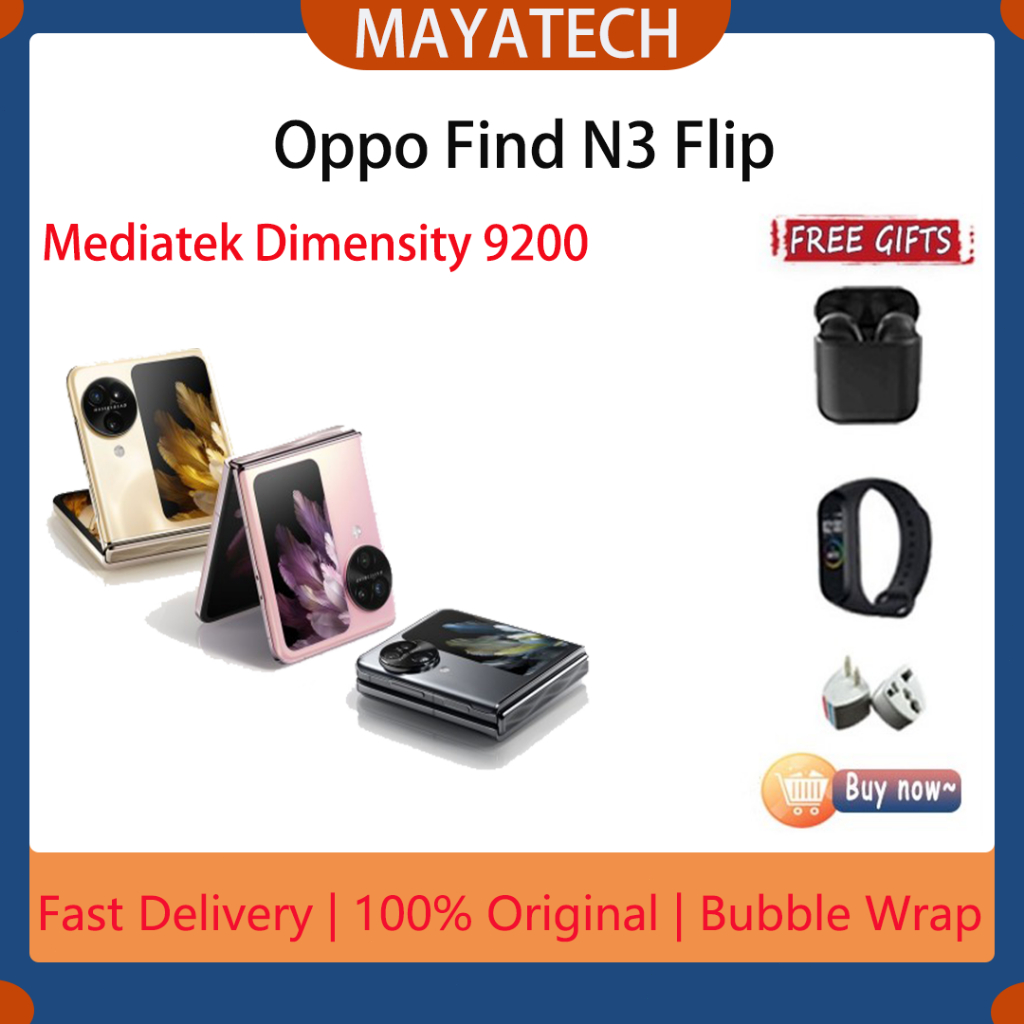 Brand New Oppo Find N3 Flip Mediatek Dimensity 9200 4300 mAh Android 13 Dual SIM 44W wired Smart ...