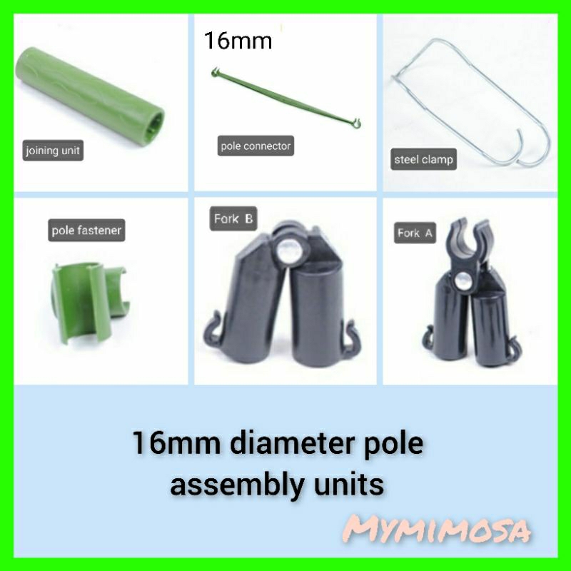 Accessories Fittings For 16mm Diameter Plastic Coated Steel Poles Plant ...
