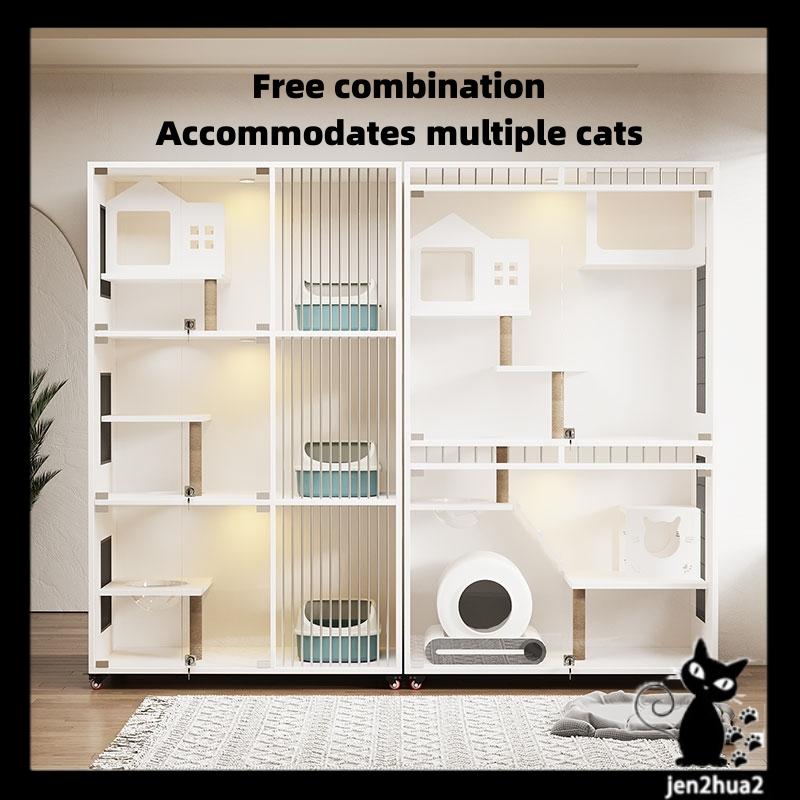Cat Villa Solid Wood Cat Cage Cat House Home Cat Nest Display Cabinet