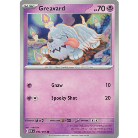 Greavard / 099/197 / Common / Scarlet & Violet Obsidian Flames Pokemon ...