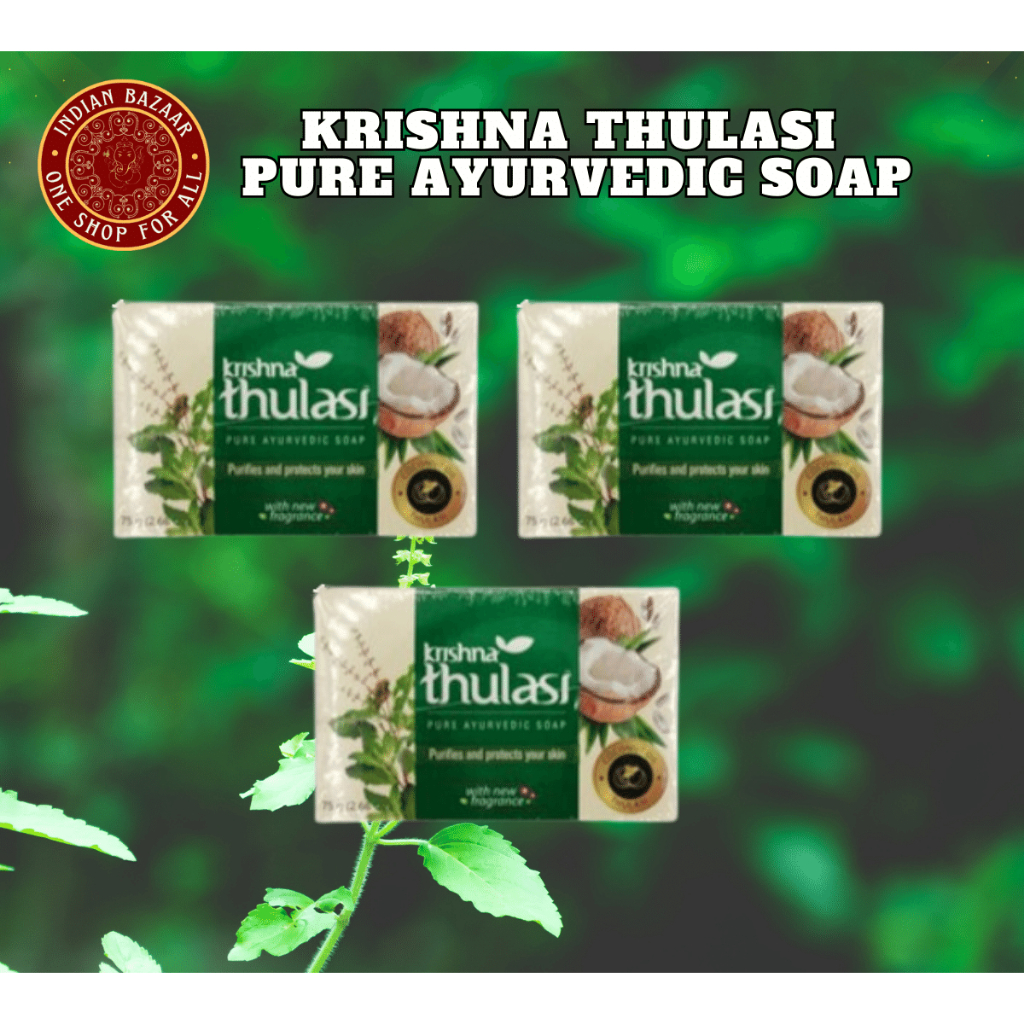 Krishna Thulasi Pure Ayurvedic Soap/Bath Bar/Shower soap (new packaging ...