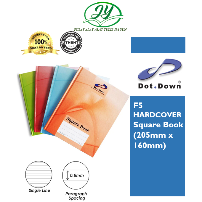 Dot Down HARDCOVER Square Book Single Line/ Logbook/Buku Log/Foolscap ...