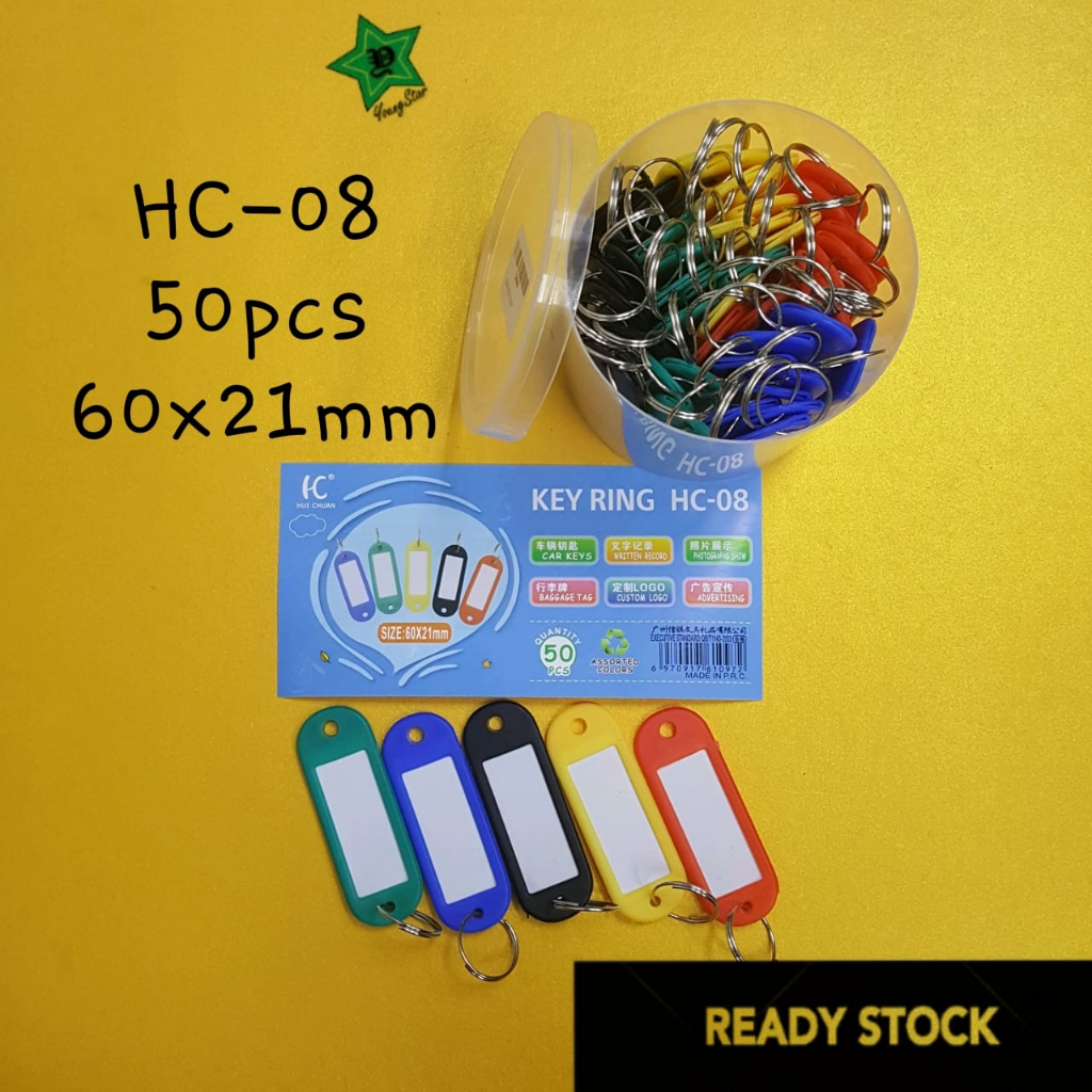 Key tag / Key ring HC-08 (1 Box) 50pcs / Size : 60x21mm | Shopee Malaysia