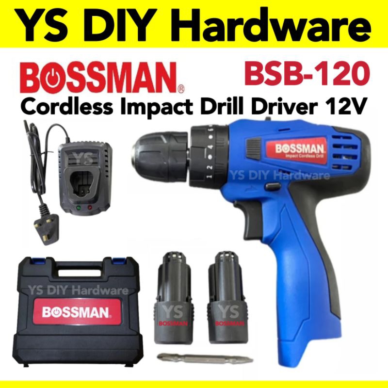 Bossman Cordless Impact Drill Driver 12V BSB-120 | Shopee Malaysia