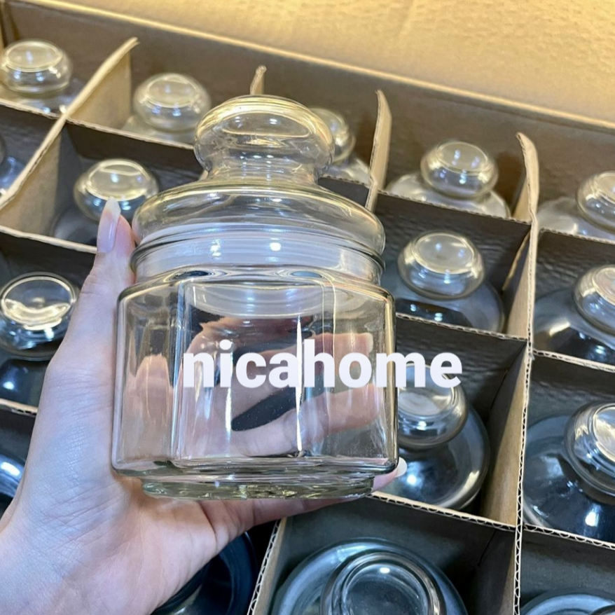 [READY STOCK] Airtight Glass Jar Hexagon | Balang Kaca Tebal Bentuk ...