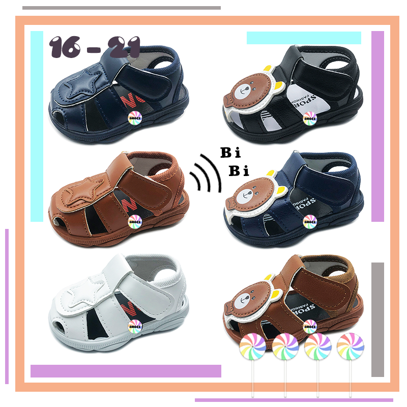 CSMY Baby's Bear & Star Bibi Sound Toddler Sandals | Boys Shoes Kids ...