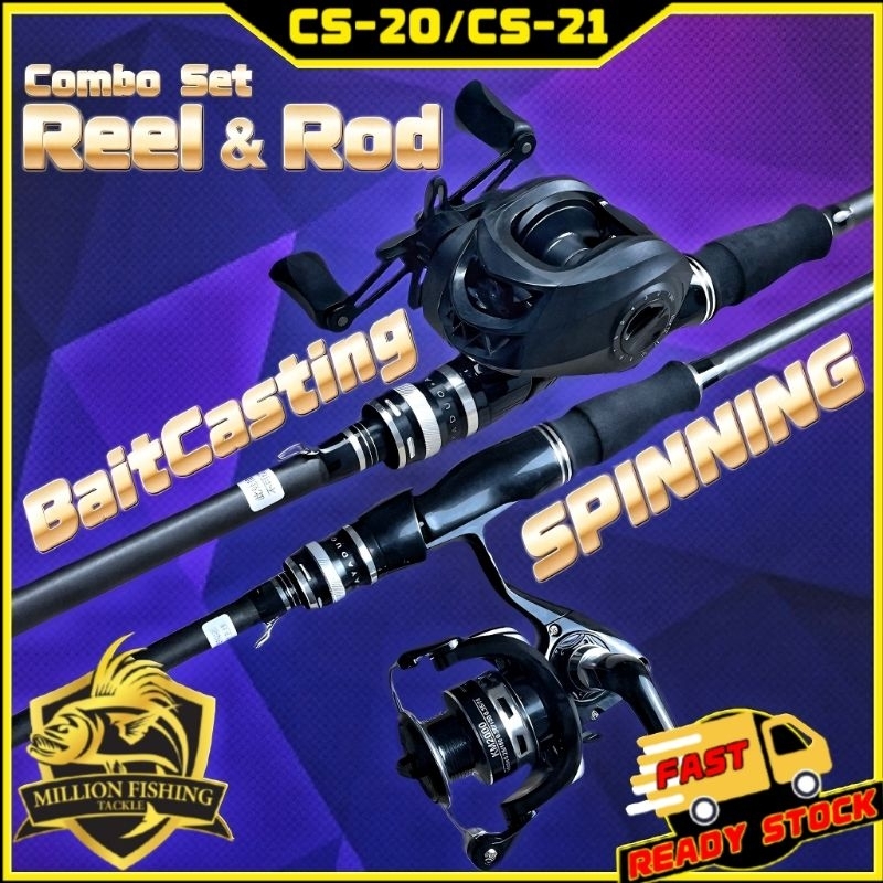【Combo Set 20/Combo Set 21】BaitCasting Reel Mesin BC with BC Fishing ...