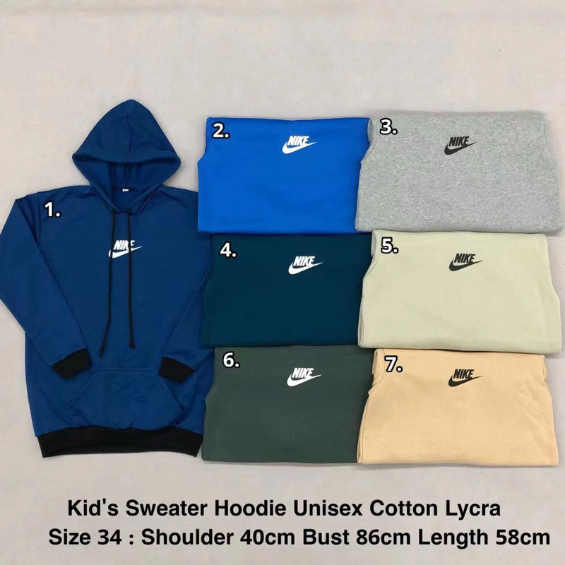 Kids (Size34) Sweater Hoodie Budak Sweater Kanak Cotton Tebal Unisex ...