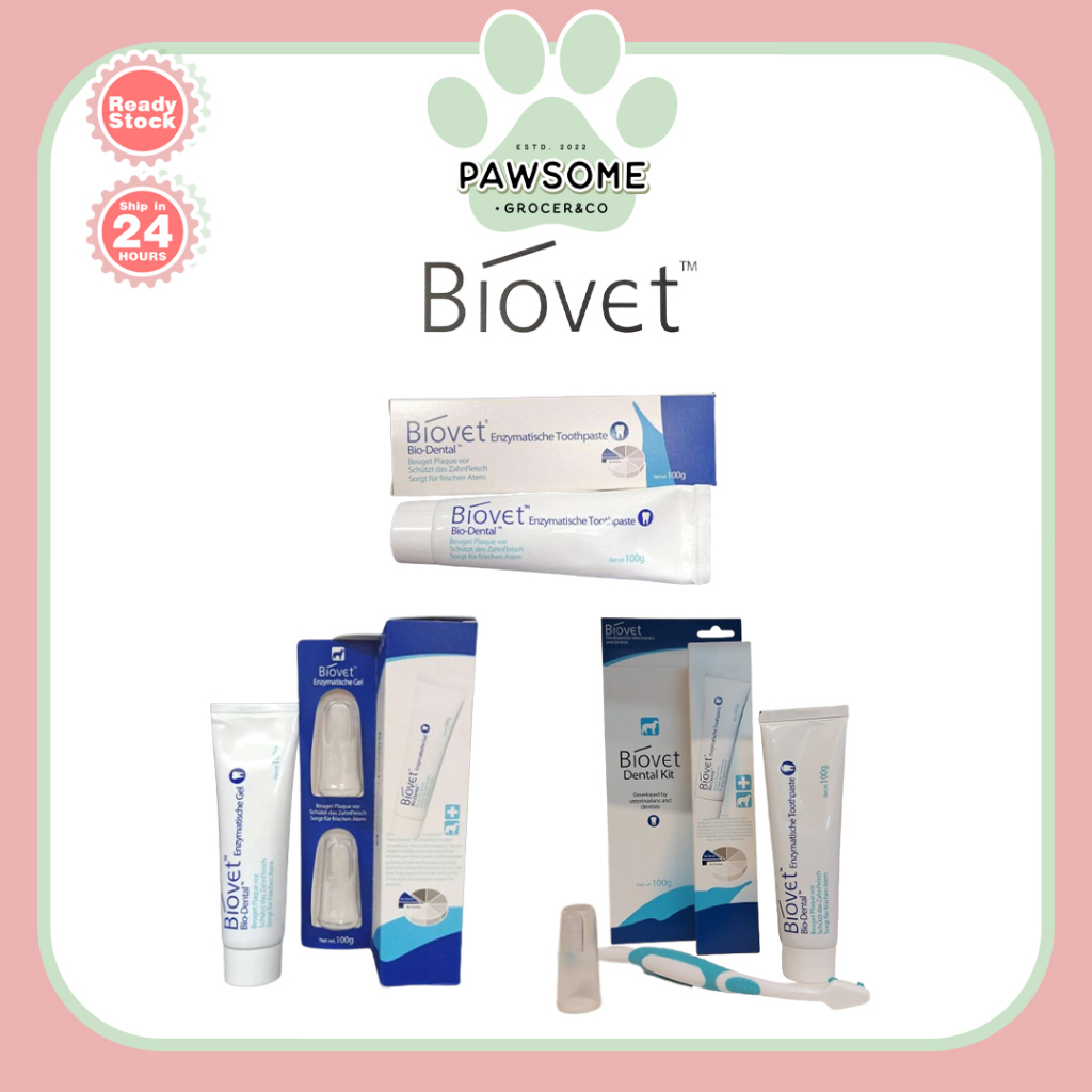 BIOVET Dental Kit Enzymatische Toothpaste/T/paste+1 Dual Brush+1 Finger Brush/Gel+2 Finger Brush ...