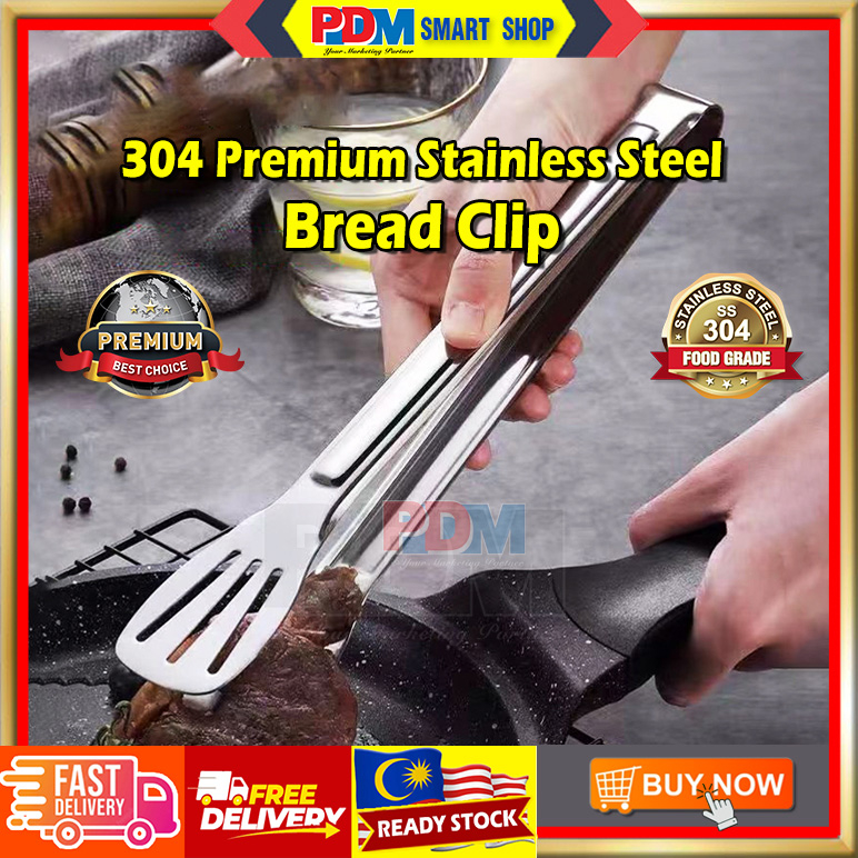 PDM Premium 304 Stainless Steel Bread Clip Food Clip Tongs BBQ Buffet ...