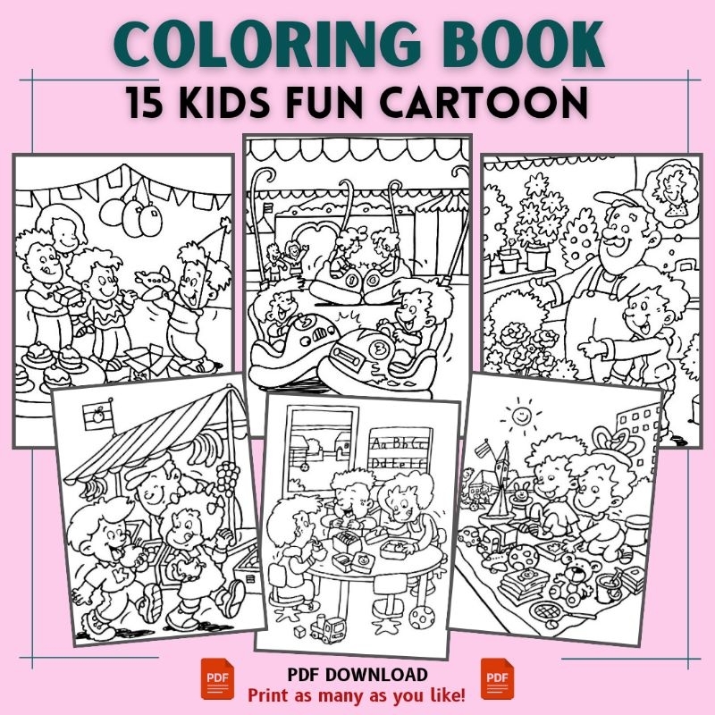 [PDF] 15 Pictures KIDS FUN CARTOON - Printable Colouring Book For Kids ...