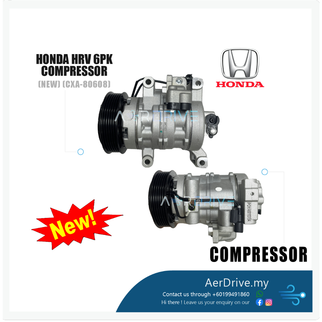 CHINA NEW HONDA HRV 2014 6PK Compressor CXA-80608 | Shopee Malaysia