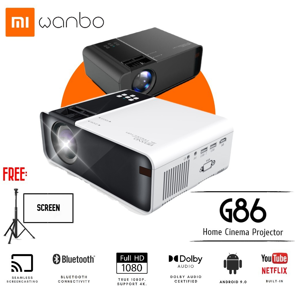 【PROMO】XIIAOMII G86 PRO Projector FULL HD 1080P Android Mini Projector ...