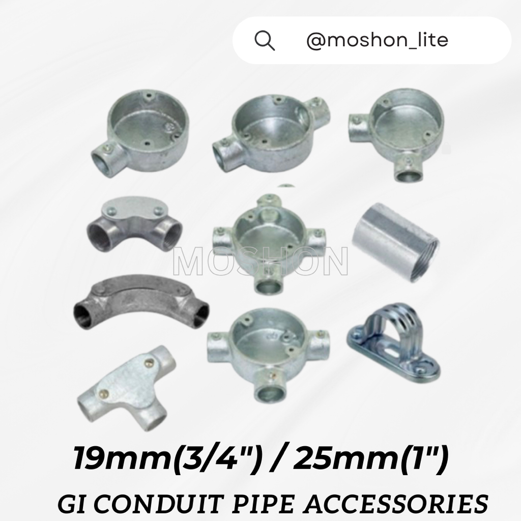 GI METAL Galvanized Conduit Pipe Wiring Fitting Accessories - 19mm(3/4 ...