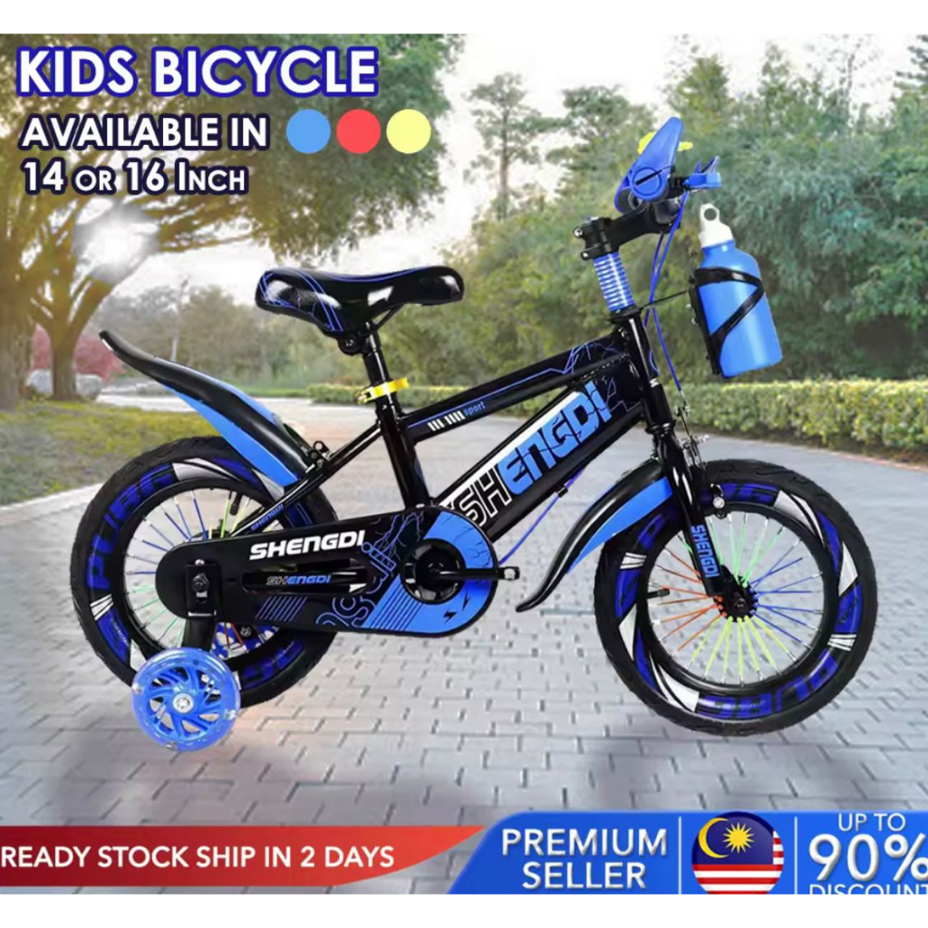 (DOUBLE SAFETY)Children's Bicycle Kids Bicycle Cycling Basikal Budak ...