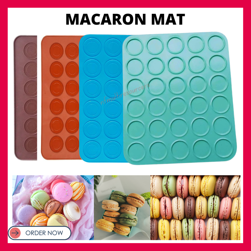 Macaron Mat Silicone Baking Colorful 30/48 Holes Biscuit Pastry Oven ...