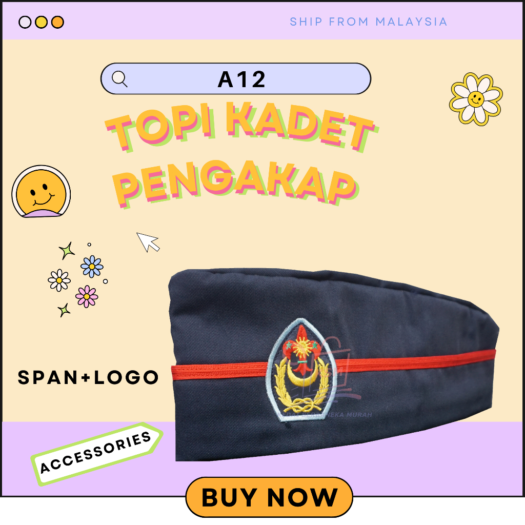 TOPI KADET PENGAKAP ( SPAN + LOGO ) - A12 / 033 | Shopee Malaysia