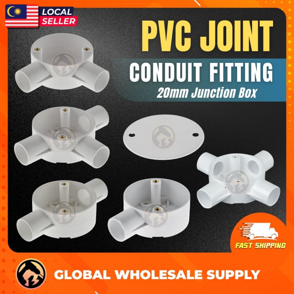 20mm PVC Joint Conduit Box Fittings Accessories PVC Kotak Eletrik ...
