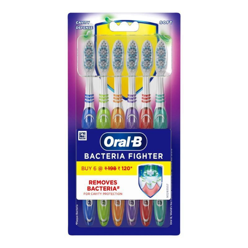 Oral-B Toothbrush Bacteria Fighter Soft / Medium Value Pack 6's ...