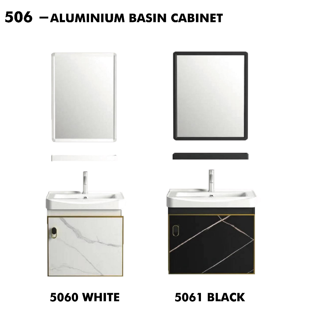 506 Aluminum Bathroom Cabinet Basin Set Ceramic Sink with Mirror and ...