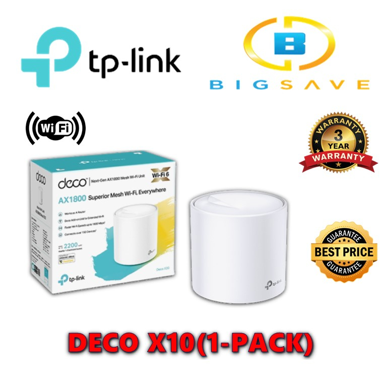 TP-LINK DECO X10 AX1500 WHOLE HOME MESH WI-FI 6 SYSTEM ( 3PACK / 2PACK ...
