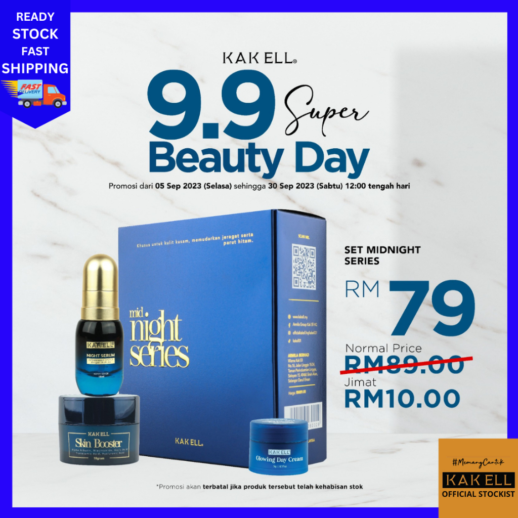 Kak Ell Midnight Series for Skin Brightening, Jeragat, Melasma, Parut ...