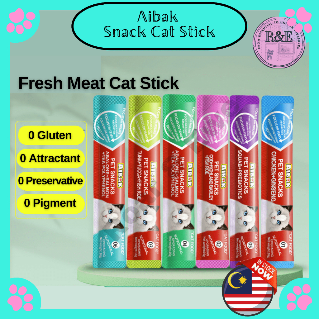 Roar&Ewe Jajan Aibak Fresh Meat Snack Cat Stick (16g) Healthy Cat Treat ...