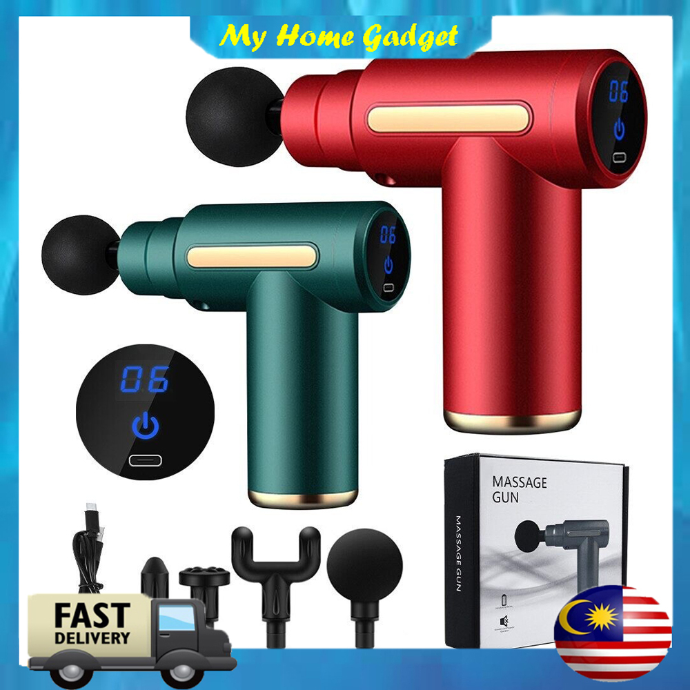 Portable Mini Fascia Massage Gun 6 Speeds With 4 Massage Heads Muscle ...
