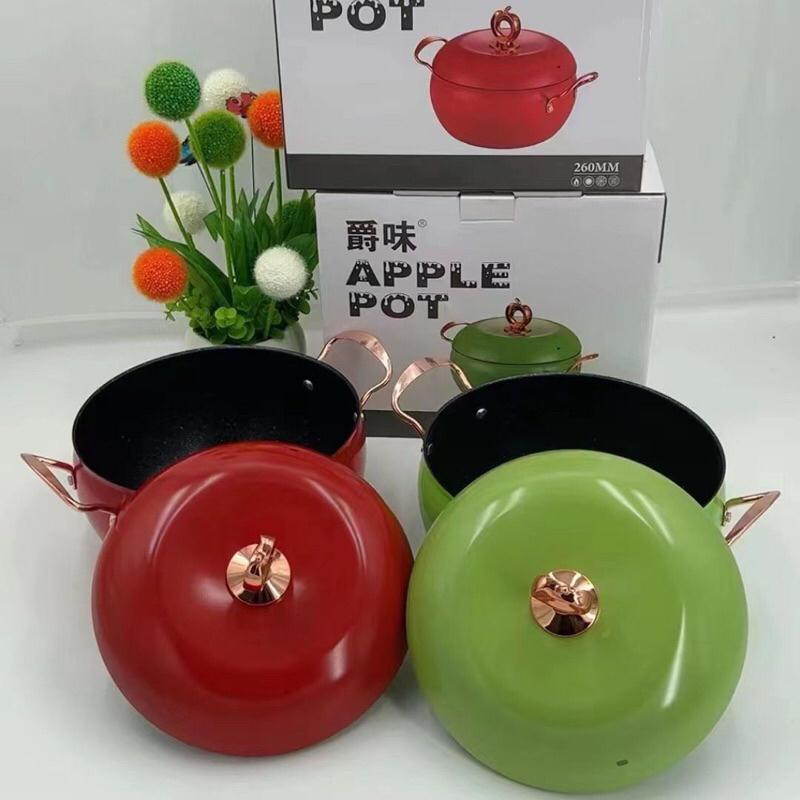 Apple Shaped Soup Pot, Apple 26cm Pot With 6l Capacity, Non-Stick Pot ...