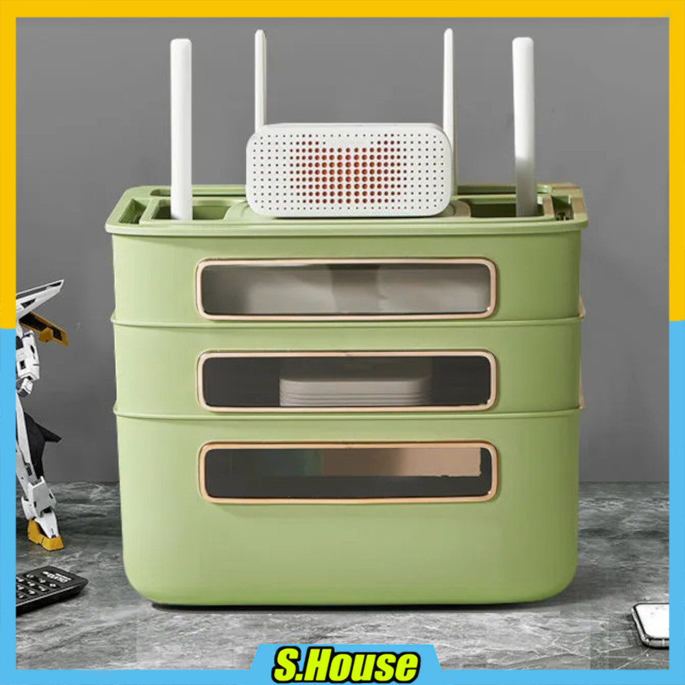 Wifi Router Socket Storage Box Tv Wire Home Decor Penghala Wifi Kotak ...