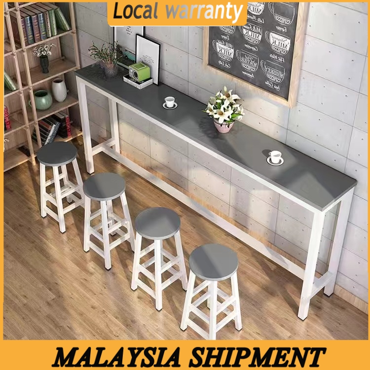 5 /6 feet Bar Table with Steel Frame Set +4 Stool extand kitchen ...