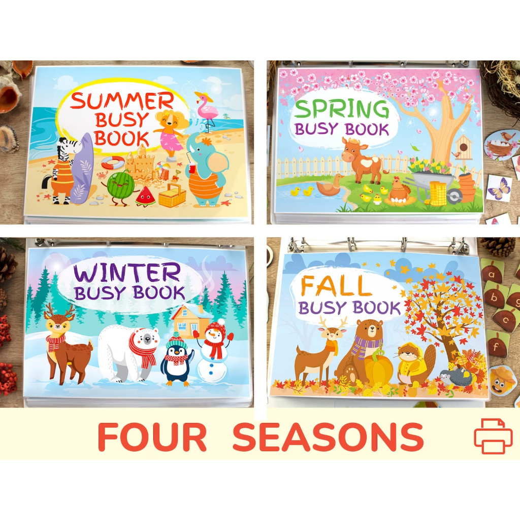 PDF] Four Seasons Set Spring Summer Fall Winter Busy Quiet Book ...