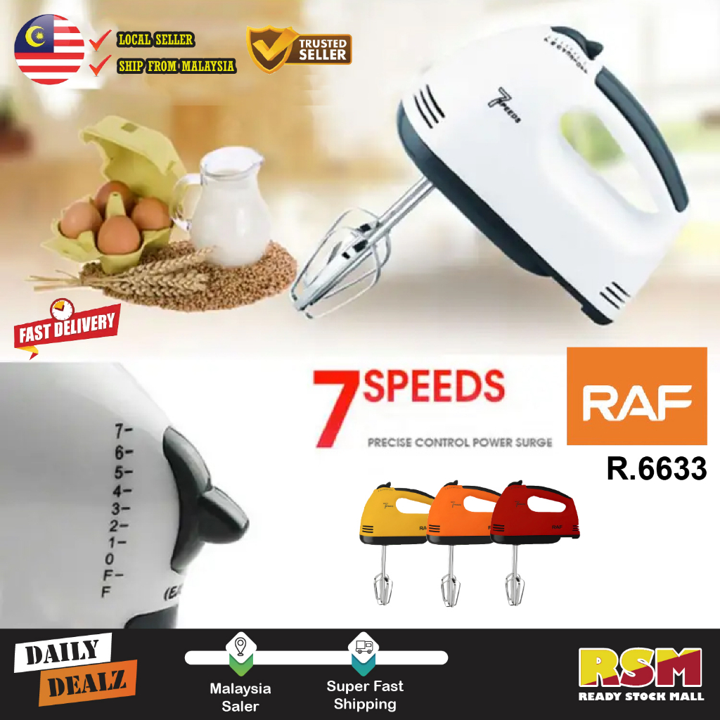 RAF/SCARLETT Electric Hand Mixer 7 Speeds Portable Handheld Baking 260W ...