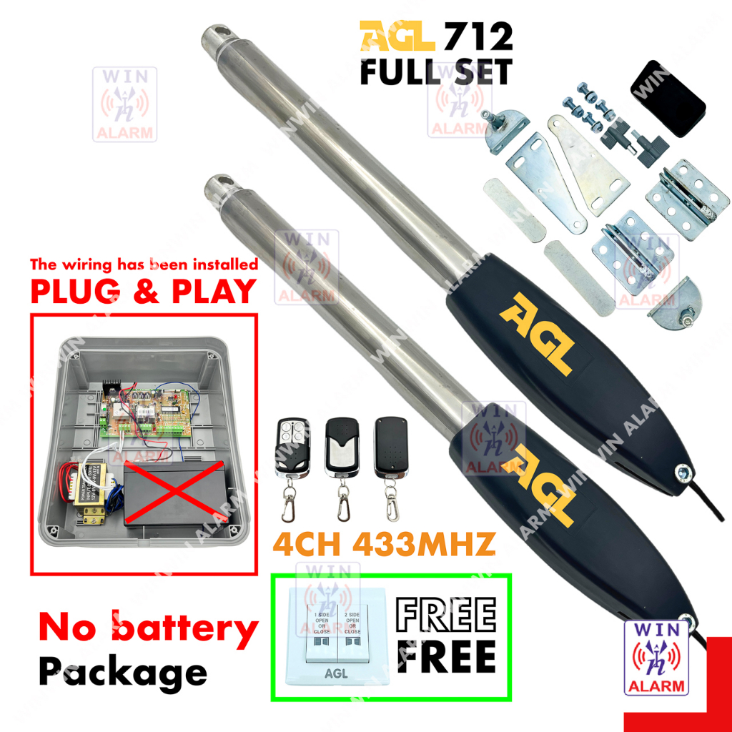 AGL 712 ( 4CH 433MHZ ) ( FULL SET ) HEAVY DUTY AUTO GATE SWING AND ...
