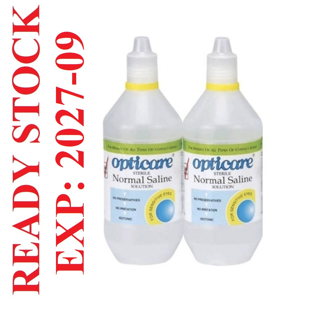 Opticare Sterile Normal Saline 2X500ml for sensitive eyes with no ...