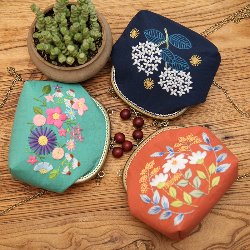 DIY Chain Bag/Sling Bag Embroidery Kit/ Embroidery Needlework /Hand ...
