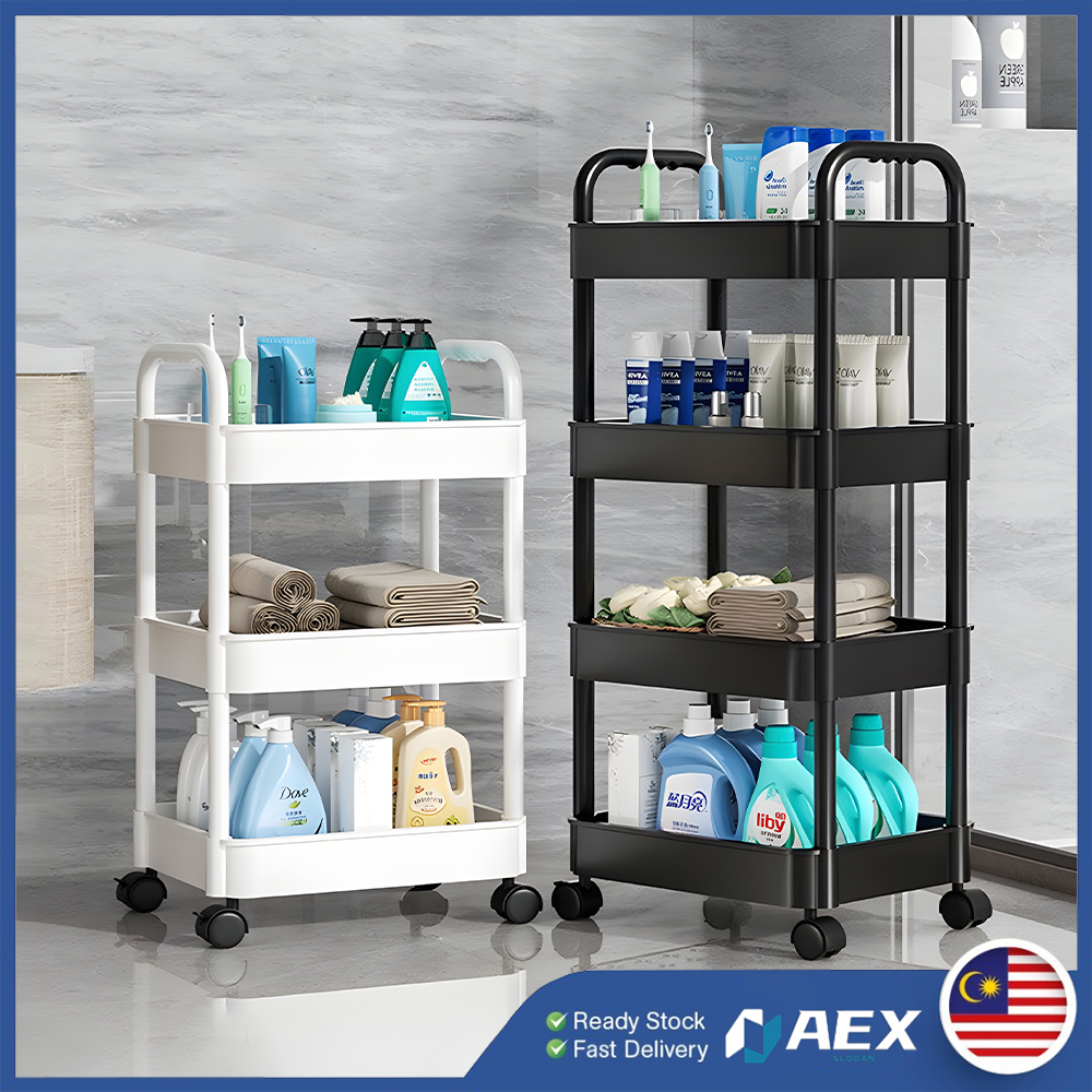 3 Tier Trolley Cart Organizer Storage Shelf Moving Rack With Wheel For ...