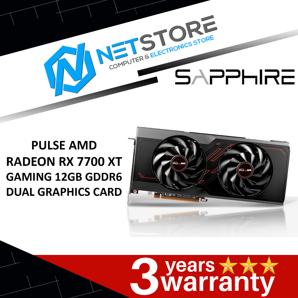 SAPPHIRE PULSE AMD RADEON RX 7700 XT GAMING 12GB GDDR6 DUAL GRAPHICS ...