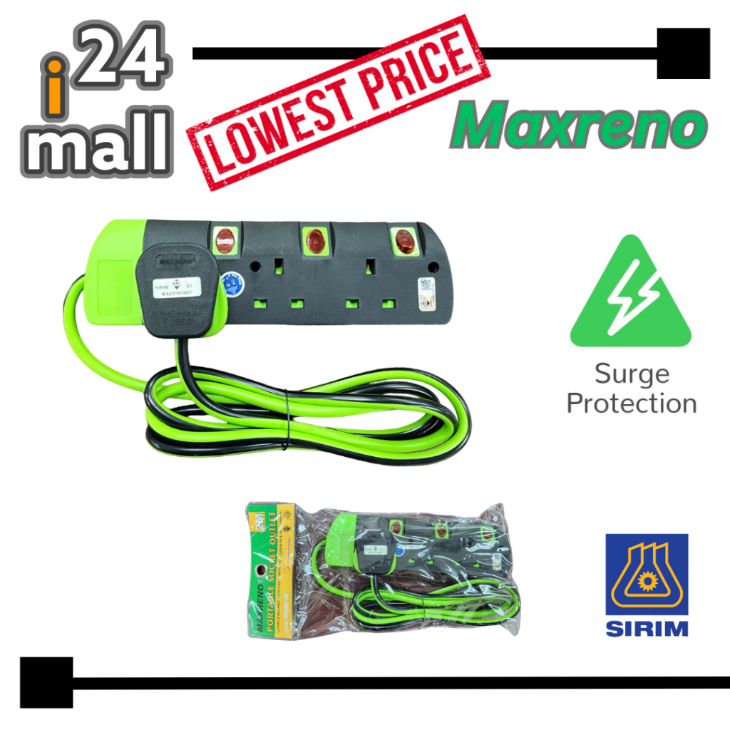 Maxreno Extension Trailing Socket Extension Socket Extension Plug Adaptor Shopee Malaysia