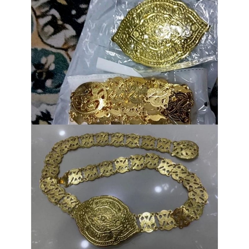 Tali Pinggang Baju Kebaya Pengantin Belt Besi Metal Gold Silver ...