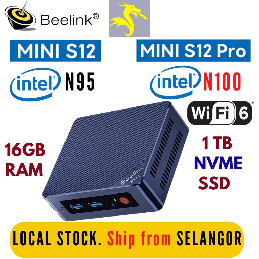 Beelink Mini S12 Pro Intel N100 Mini PC Windows 11 DDR4 16GB RAM NVME ...
