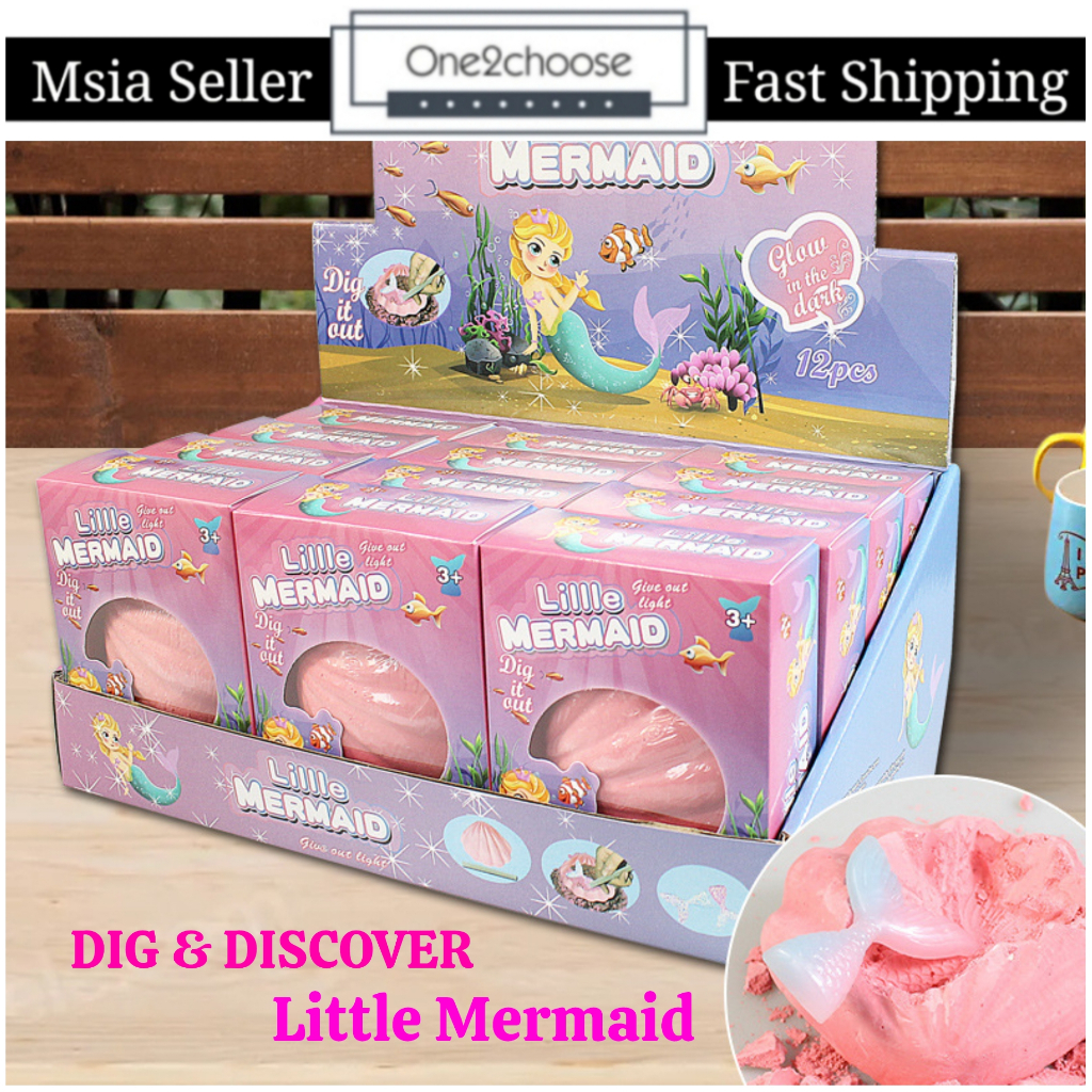 DIG & DISCOVER Little Mermaid and Dinosaur Eggs Excavation Clay ...