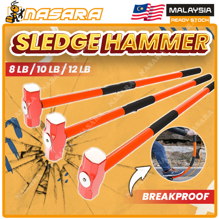 NASARA ~ Double Face Spring PVC Handle Sledge Hammer Anti Vibration ...