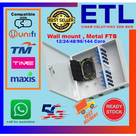FTB FDB Fiber Optic Wall Mounted Metal 24C/48C/96C Termination Box ...